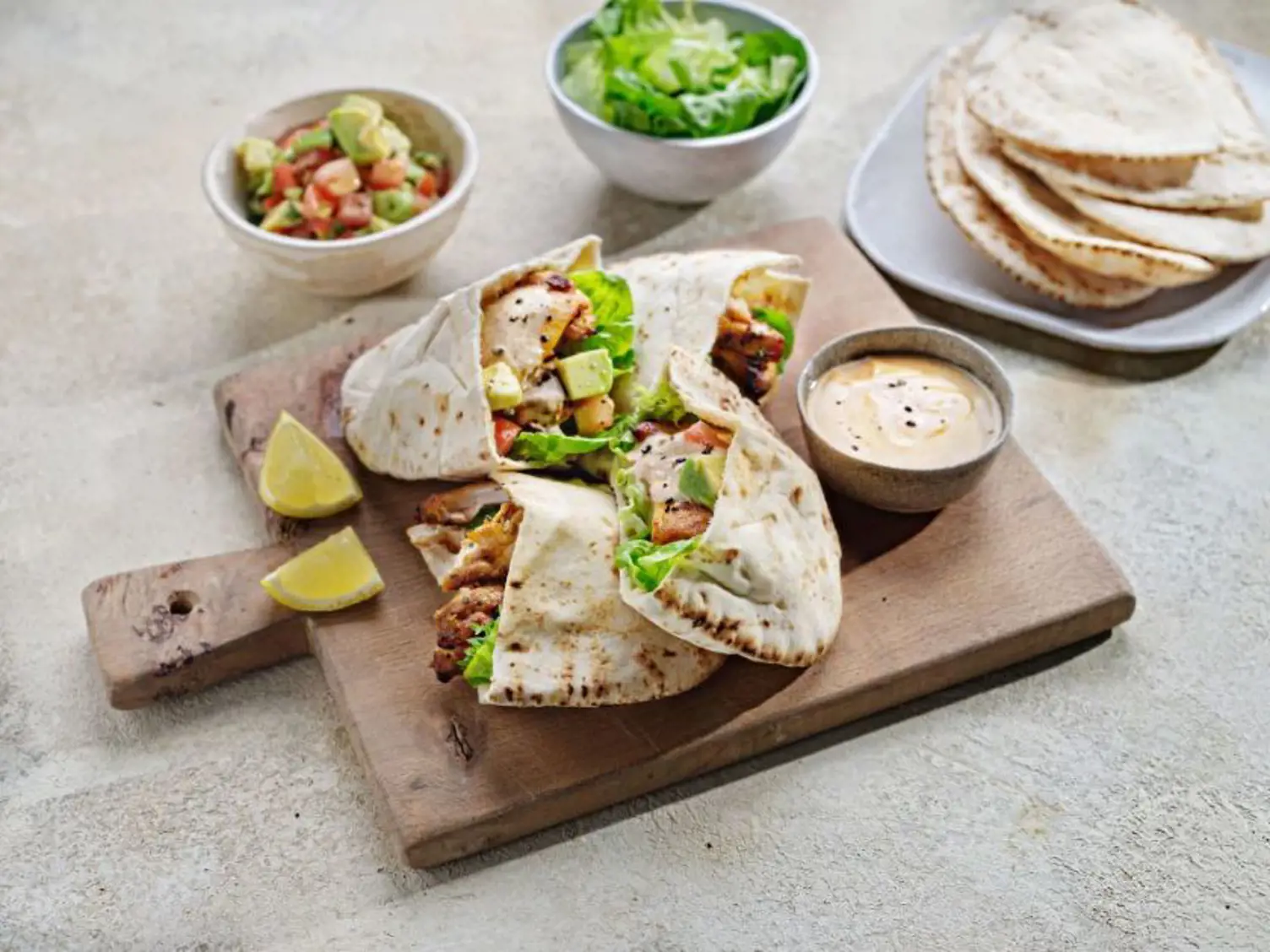 Air-Fried Chicken Thighs in Pitta Bread - Bord Bia